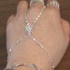 Gypsy Gold or Silver Finger Bracelet, CZ Hand Chain, Crystals Hand ...