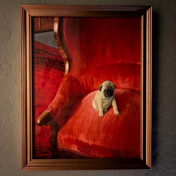 Dog on a Red Chair | Siegfried | Animal Wall Art | German Artist ...
