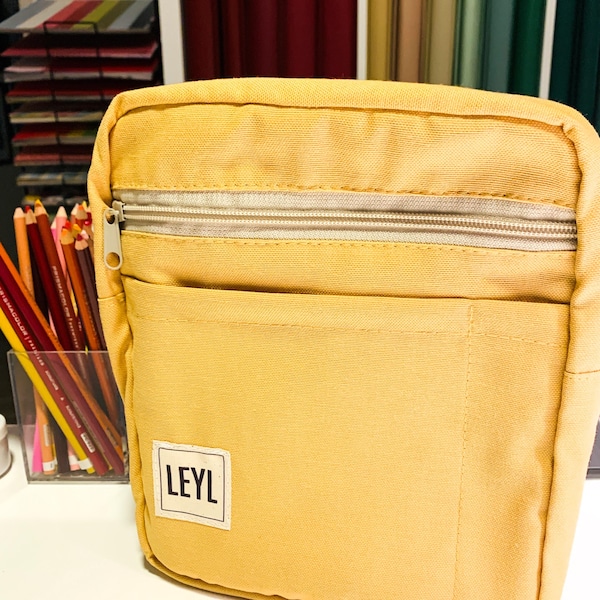Canvas Zipper Notebook Cover for A4 Spiral Notebook, Zippered Organizer ...