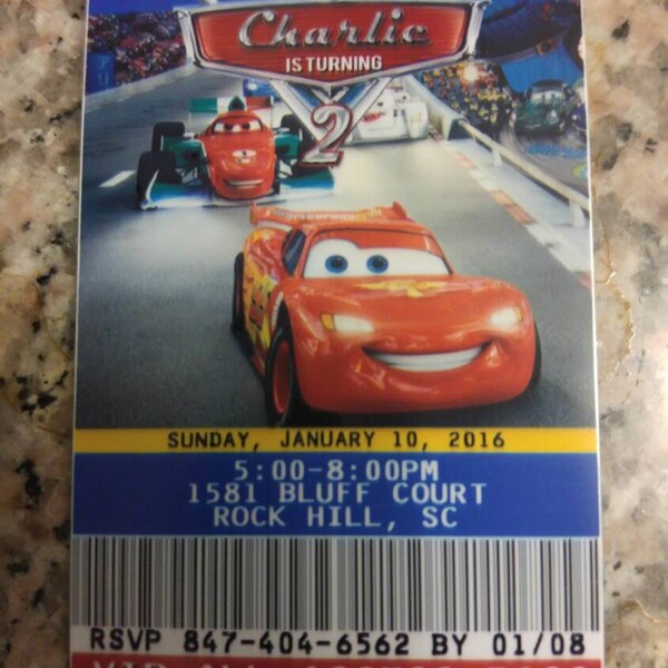 Cars 2 Birthday Invitation PLASTIC Cars 2 Birthday, Cars 2 Birthday ...