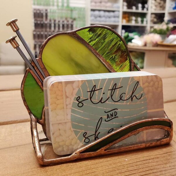 Stained Glass Trinket Box, Knit Stitch Glass Box, Fiber Art Box, Taupe ...