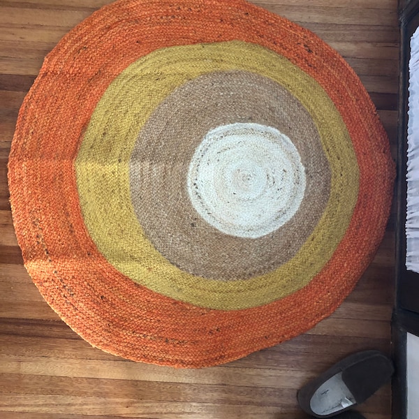 Black / Beige Diamond Jute Rug, Indian Handmade Natural Scandinavian ...