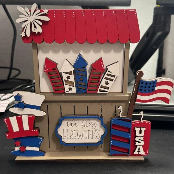 Patriotic DIY Kit | Fourth of July Craft Project | Laser Cut Wood ...