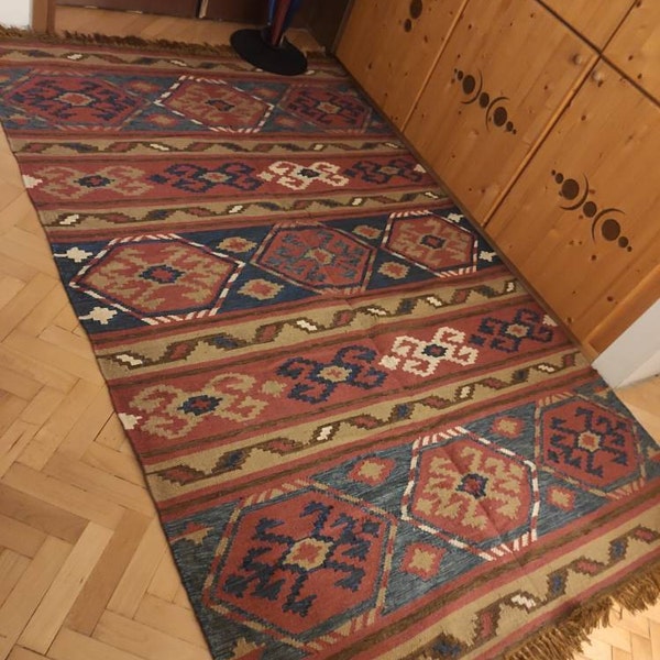 Antique Room Decor Kilim Rug, Red Kilim Outdoor Rug, Southwestern Decor ...