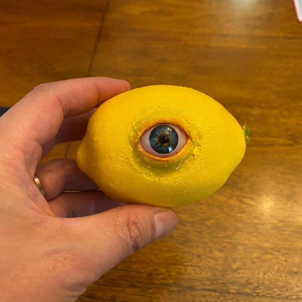 Realistic Life Sized Freaky Fruit All Seeing Lemon by Dead Head Props ...
