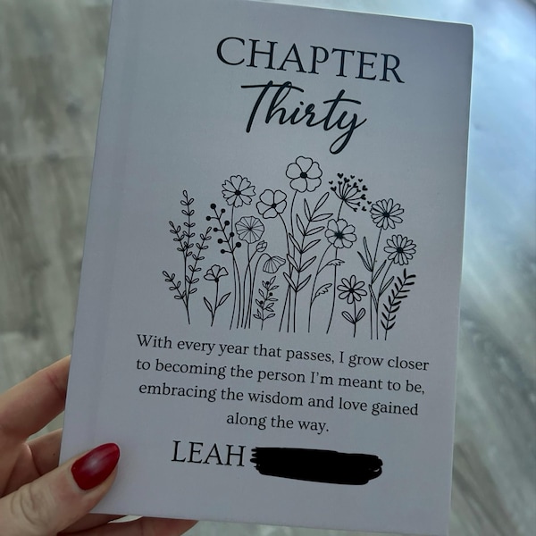 30th Birthday Gift, Chapter 30 Name Journal, 30 Years Old, Turning ...