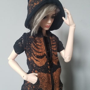 Rusted Skeleton Ribcage Sleeveless Hoodie Bjd 1/4 1/3 SD13 Msd Boy Girl ...