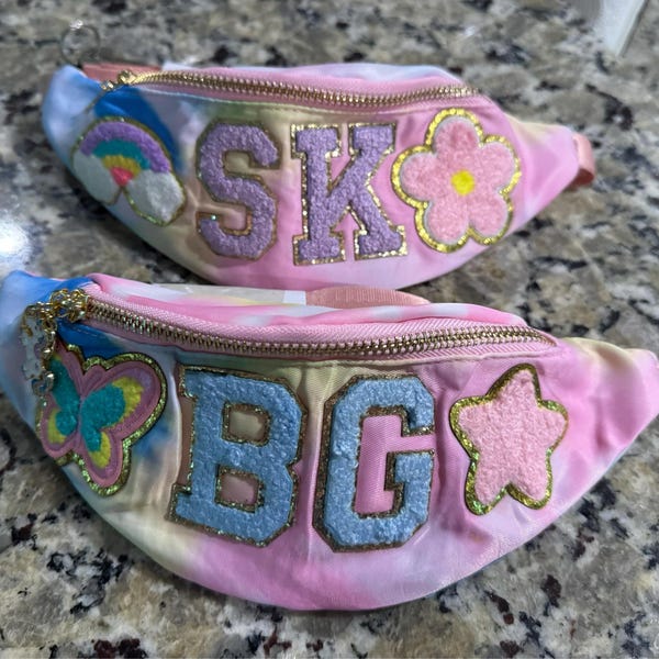 Personalized Kids Nylon Fanny Pack | Chenille Letter Patch Fanny Pack ...