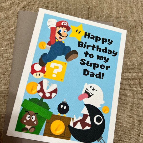Super Mario Card | Personalized Card - Etsy