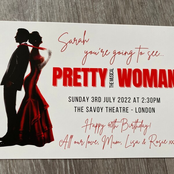 Pretty Woman Reveal Card, Pretty Woman Musical Reveal, Pretty Woman the ...