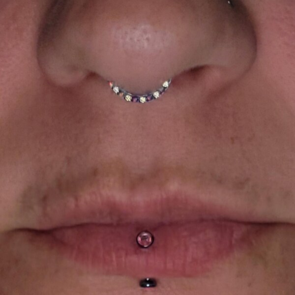 Implant Titanium Push in Threadless Nose Set ,L Bend Nose Stud ...
