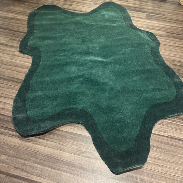 Premium Sun Rug Hand Tufted Orange Light Green Color 100% Wool Area Rug ...