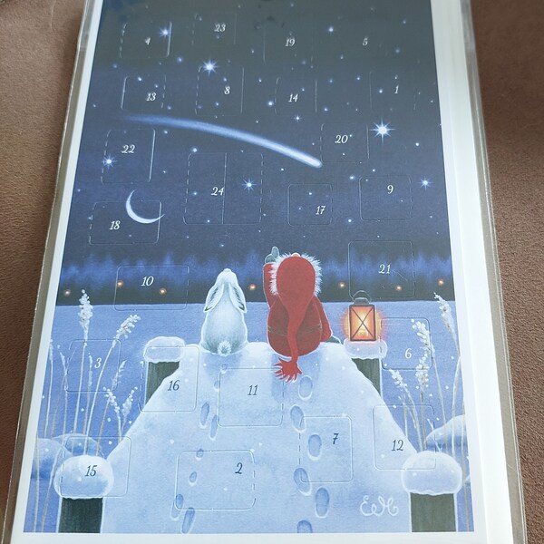 NEW! A4 Size Advent Calendar With Bio Glitter 'tomtes and Sleigh' by ...
