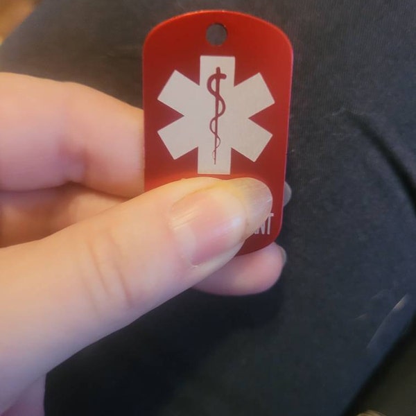 Personalized Medical Alert ID Custom Laser Engraved Medic ID Military ...