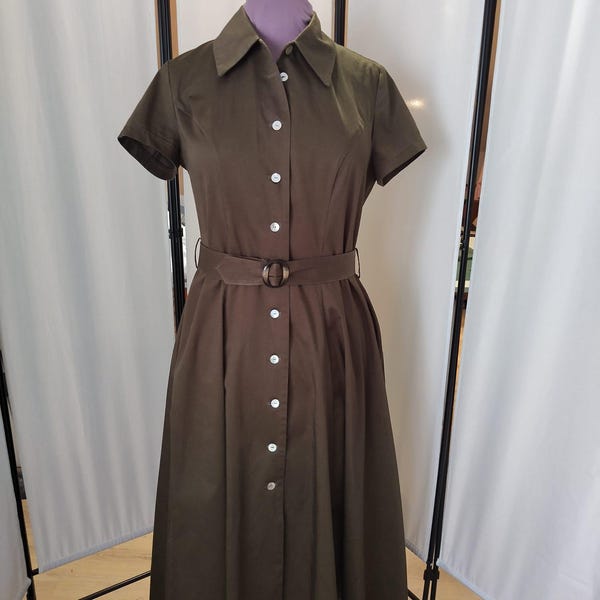 Button Down Dress Sewing Pattern: Cottagecore Flared Dress (PDF ...