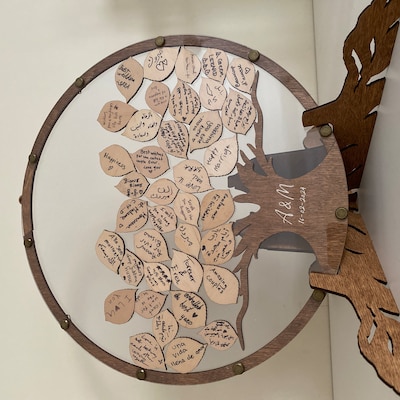 Wedding Guest Book Alternative, Family Tree Guest Book Wedding Wood ...