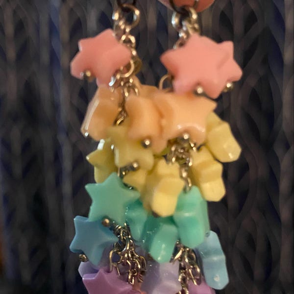 Pastel Rainbow Star Earrings, Kawaii Earrings, Fairy Kei Jewelry - Etsy