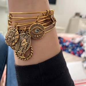 Alex and Ani M Initial Bangle Bracelet, Rafaelian Silver/gold, or Silver Retired and Rare ...