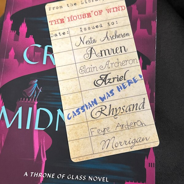ACOTAR House of Wind Library Card Bookmark | A Court of Thorns and ...