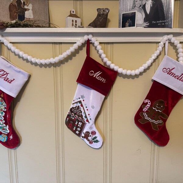 Christmas Traditional Emerald Green Personalized Velvet Stockings ...