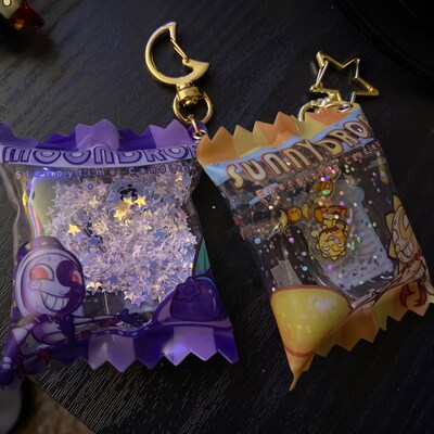 FNAF Daycare Attendant Keychain Sun Moon Candy Bag Charm Sundrop ...