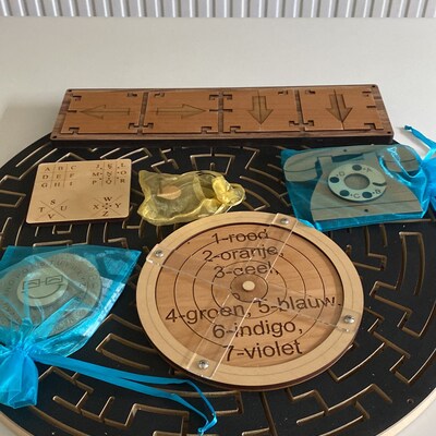 Runes Cipher Wheel for Escape Rooms Decoder Disk Laser Engraved ...