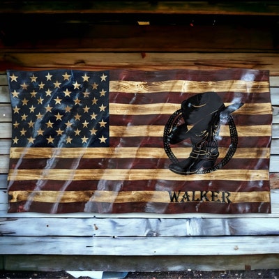 Wavy Wood Police Support Flag - Etsy