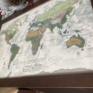 Nautilus World Map Push Pin, World Map Wall Art With USA National Parks ...