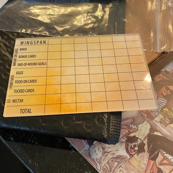 Wingspan Acrylic Score Sheet – Reusable Dry Erase Board Game Score Pad ...