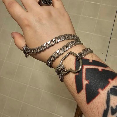 Stainless Steel Dainty O Ring Slip Chain Choker Necklace, Alternative ...