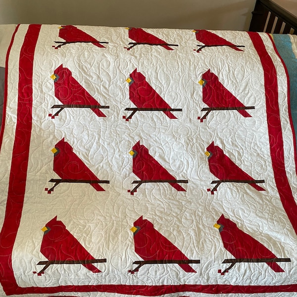 Cardinal Quilt Block Pattern Winter Bird PDF - Includes Instructions ...
