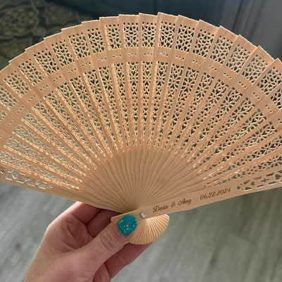 Personalized Wedding Fans Custom Wedding Favors Intricately Carved ...