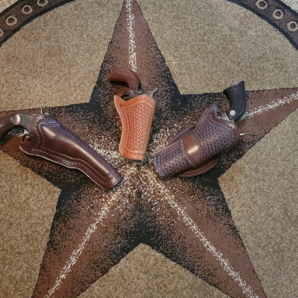 Western Cowboy Single Action Leather Holster El Dorado Style - Etsy