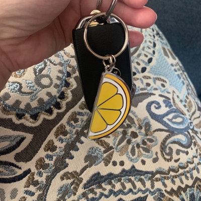 Lemon Enamel Keychain - Etsy