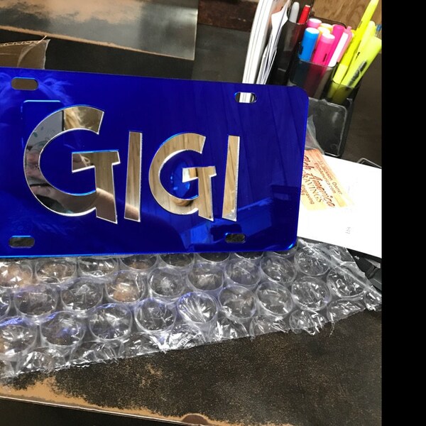 Custom Mirror "dark Blue" License Plate, Car Tag, Personalized Car Tag ...