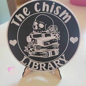 Personalized Laser Engraved Birch Wood Library Street Sign Bookshelf ...