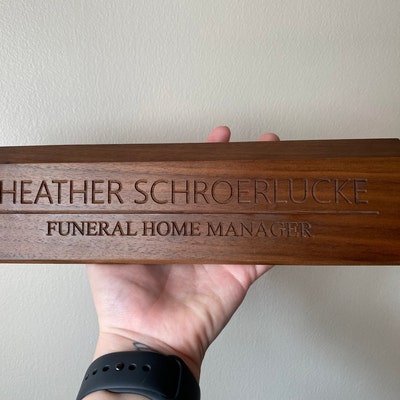 Personalized Wooden Desk Name Plate, Custom Desk Wedge, Name Plate ...