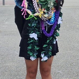 Double Braid Ribbon Lei With Flower - Etsy