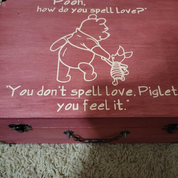 Winnie the Pooh & Piglet Memory Box / Keepsake / Urn / Personalized ...