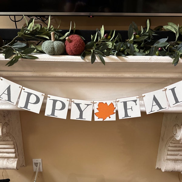 Happy Fall Banner, Fall Decor, Fall Banner, Rustic Fall Sign ...