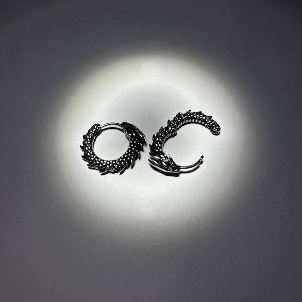Gothic Spikes Hoops in Silver , Spikes Hoop Earrings,gothic Earrings ...