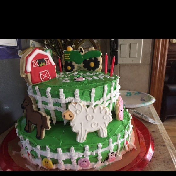Farm Sugar Cookies, Farm Cookies, Farm Birthday, Barnyard Birthday ...