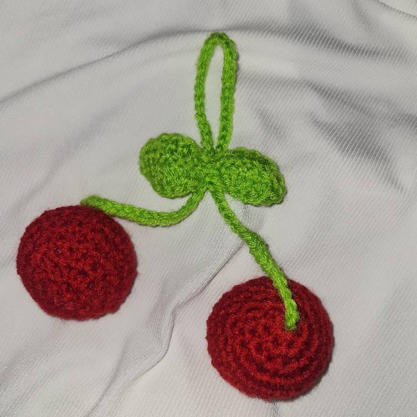 Crochet Cherry Car Charm - Etsy