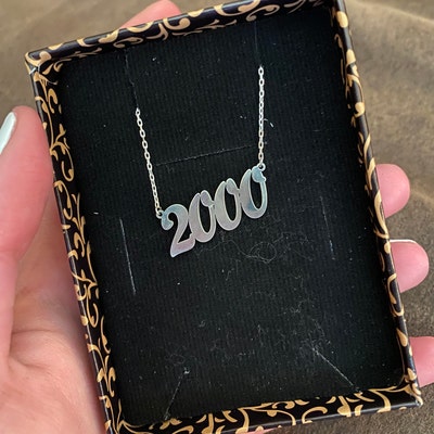 Year Necklace Custom Number Necklace Name and Date - Etsy