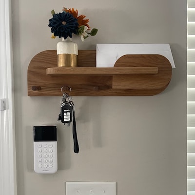 Entryway Organization, Key Holder, Wall Mount Coat Rack With Shelf ...