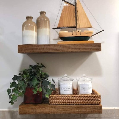White Oak Floating Shelves Custom Sizes. Wooden Wall Shelves for ...