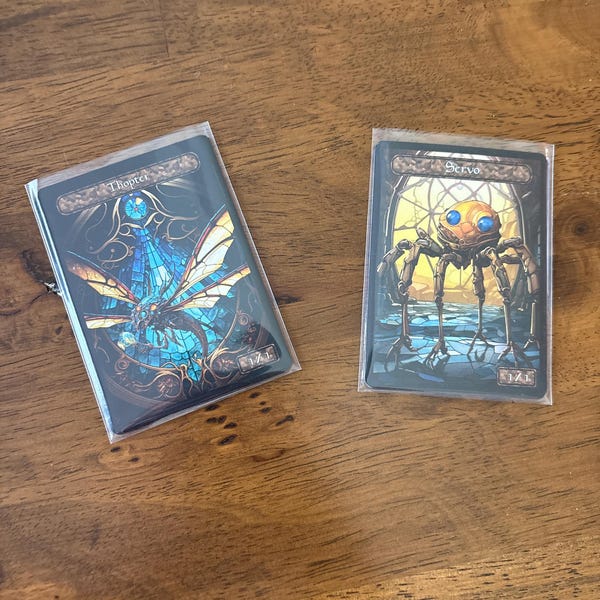 Basic Land Token MTG Token Stained Glass Art Token 5 Pack for Magic and ...