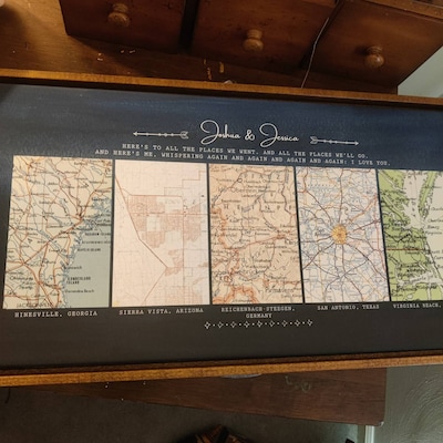 Custom Couple's Journey Map Prints From Our First Meeting to Our ...