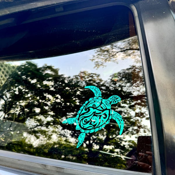 Sea Turtle Vinyl Decal, Turtle Decal, Turtle Sticker, Car Decal, Window ...