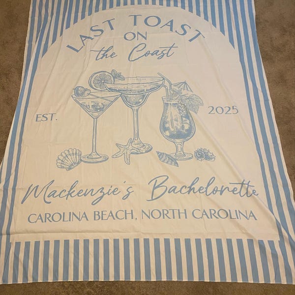 Coastal Cowgirl Bachelorette Tapestry, Custom Beach Party Banner Decor ...